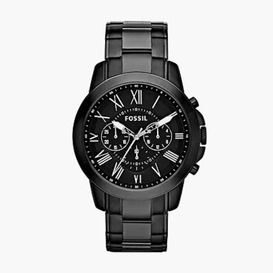 Fossil Grant Chronograph Black Dial Black-plated Men's Watch FS4832 Au ...