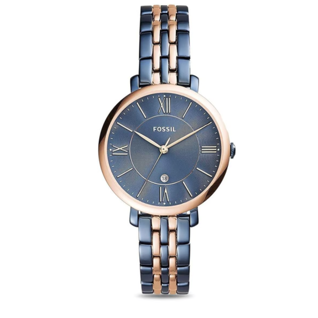 Fossil Analog Blue Dial Women's Watch ES4321 Authentic — Mr Lilac Leather