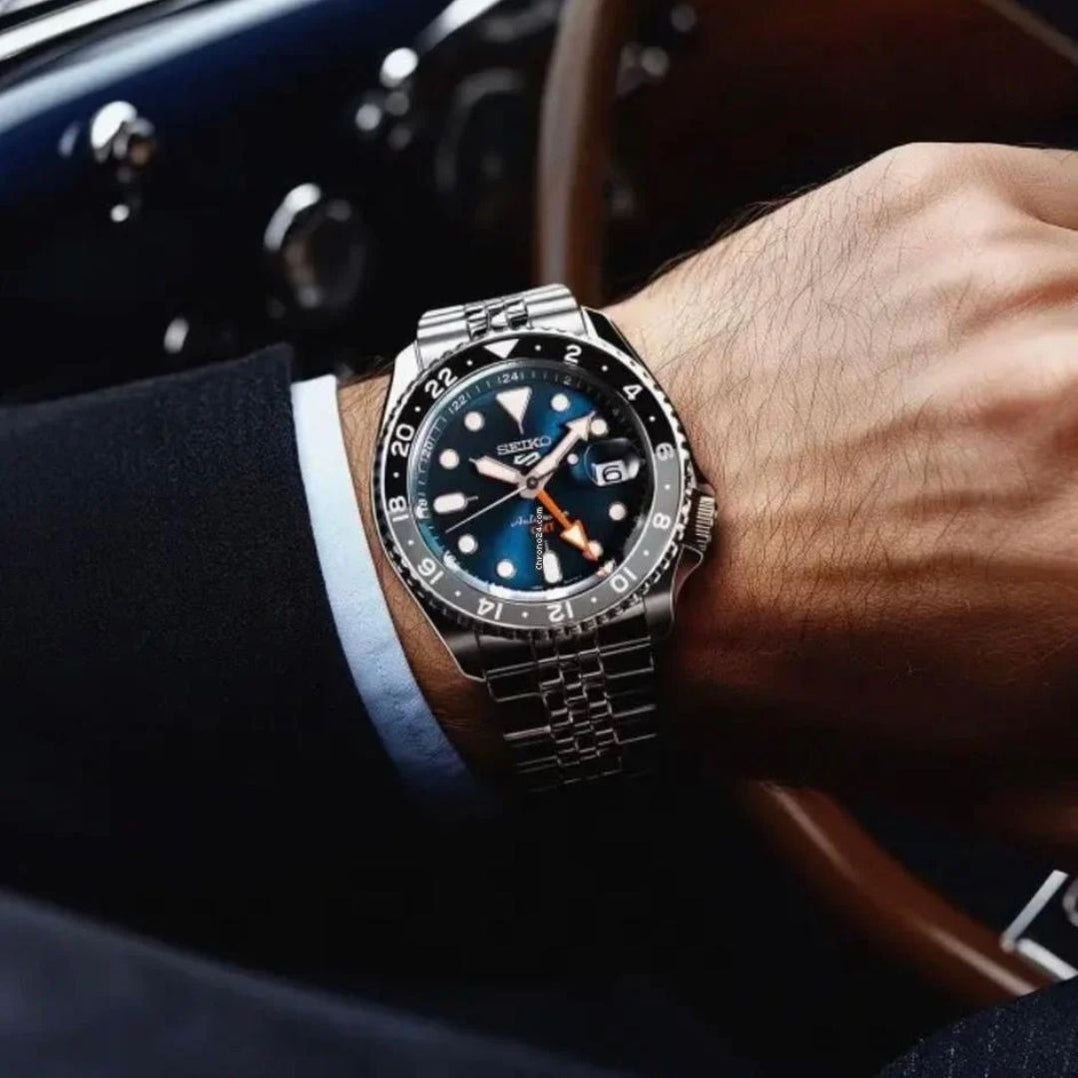 Seiko 5 Sports Automatic GMT Diver Blue Dial Stainless Steel - SSK045K ...