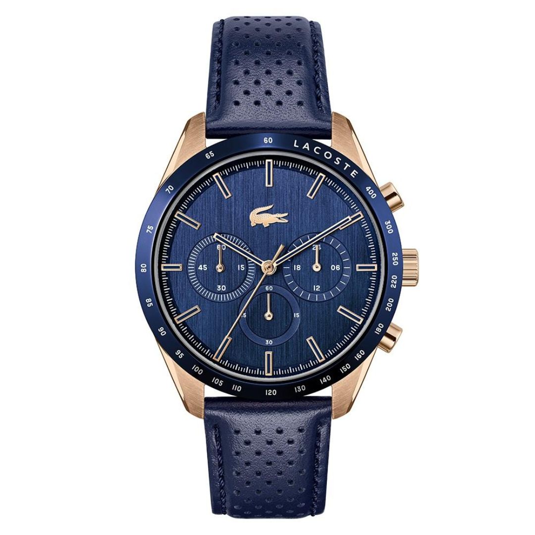 Lacoste Continental Chronograph Blue & Rose Gold Men’s Watch - 2011111 ...