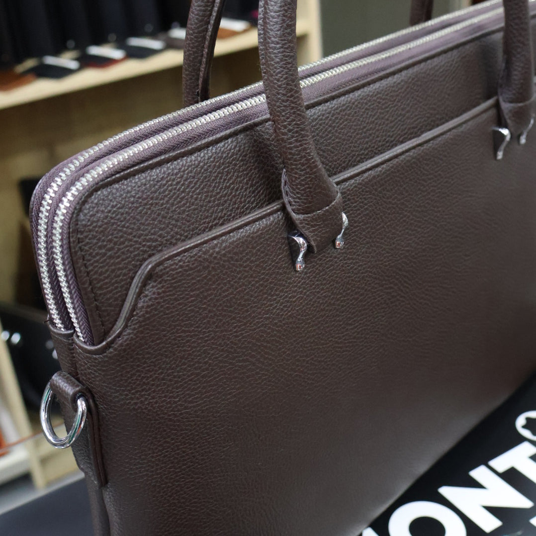 Montblanc PU Leather Laptop Bag — Mr Lilac Leather