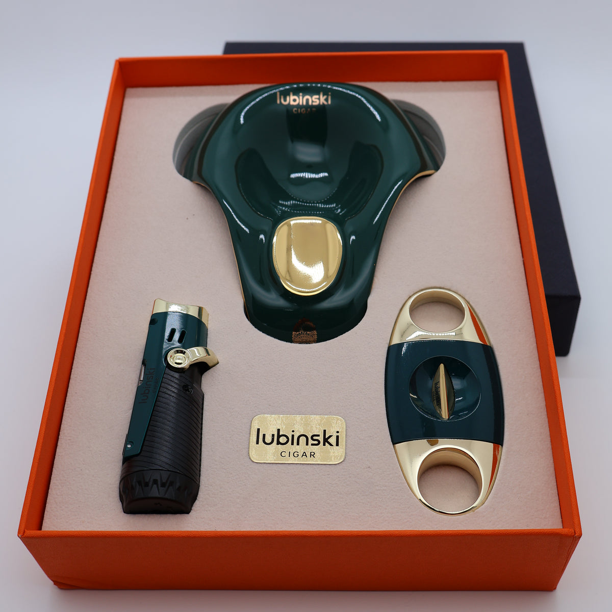 Lubinski Cigar Set — Mr Lilac Leather