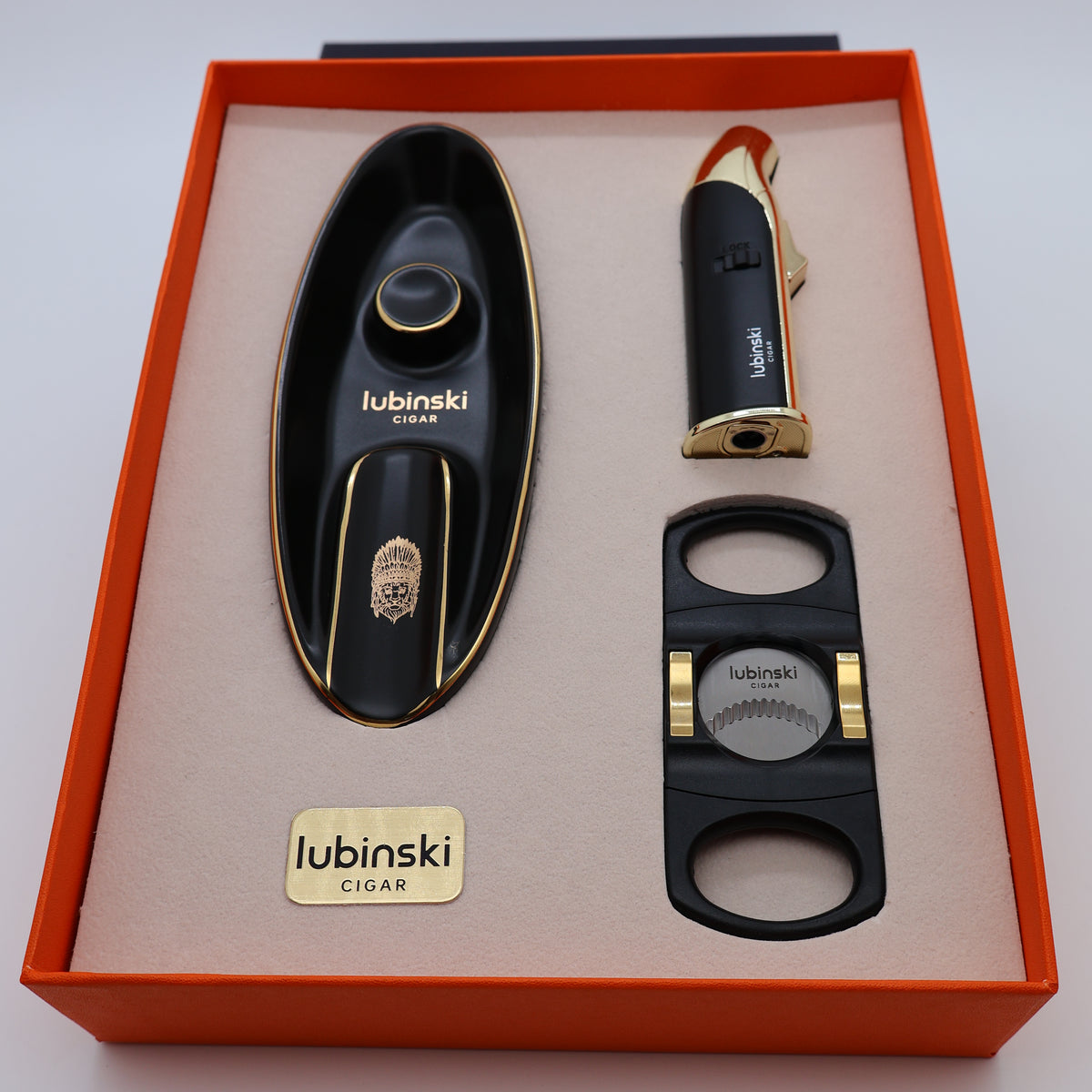 Lubinski Cigar Set — Mr Lilac Leather