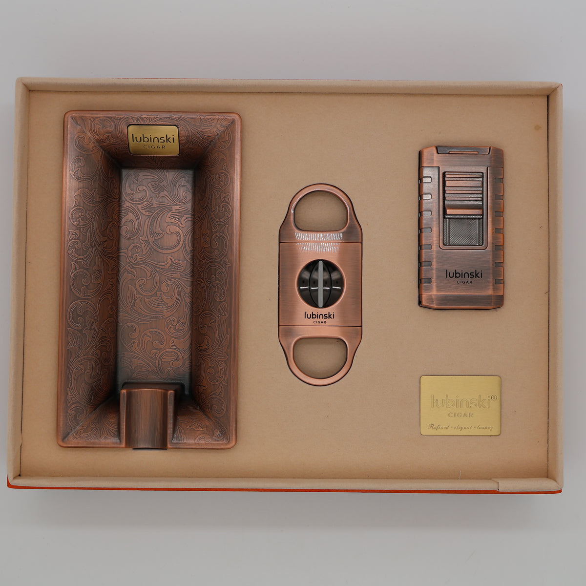 Lubinski Cigar luxury Set — Mr Lilac Leather