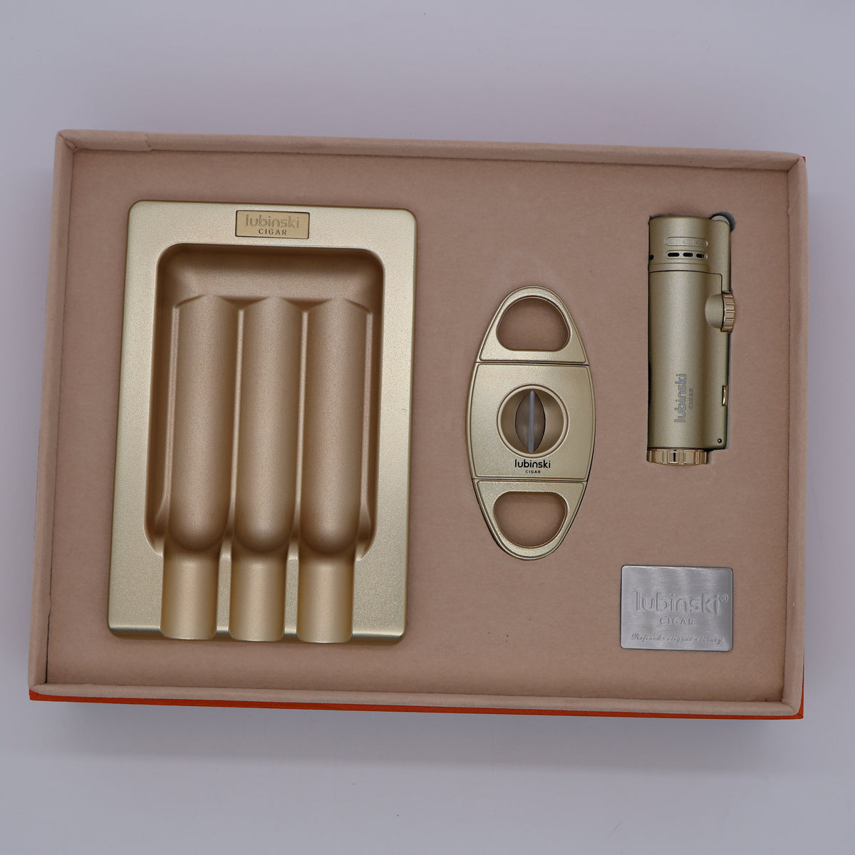 Lubinski Cigar luxury Set — Mr Lilac Leather