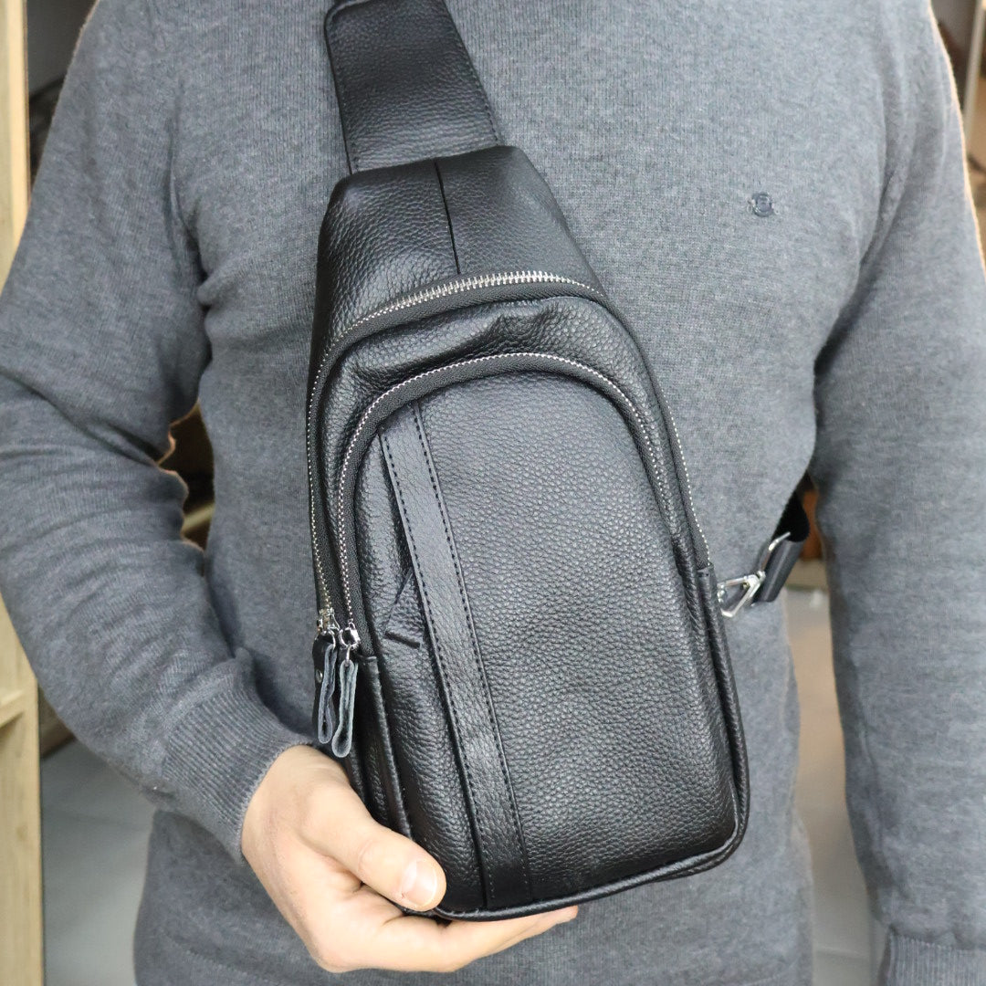 Genuine Leather Chest Bag — Mr Lilac Leather