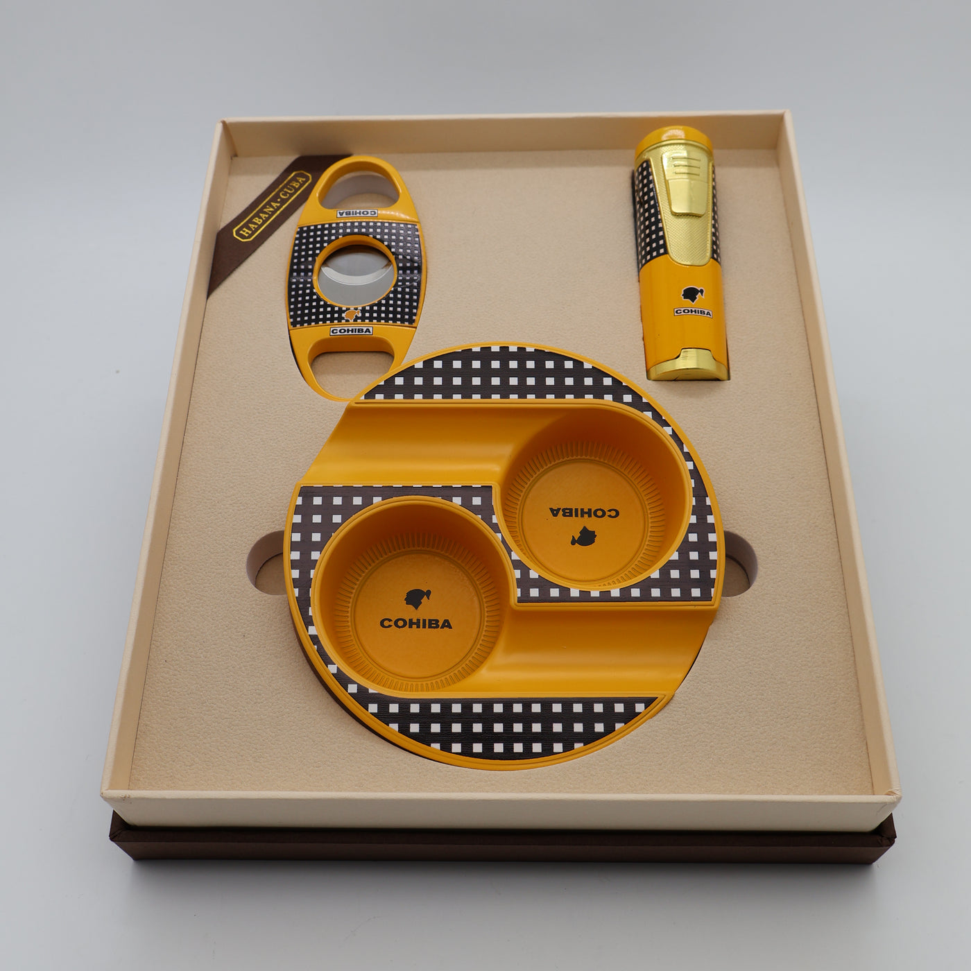 Cohiba Ashtrays Cigar Set — Mr Lilac Leather