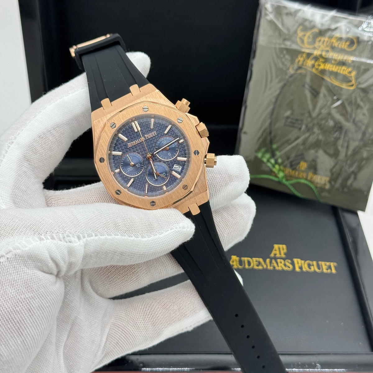 Audemars Piguet Royal Oak Offshore Chronograph - Rose Gold - Blue Dial ...