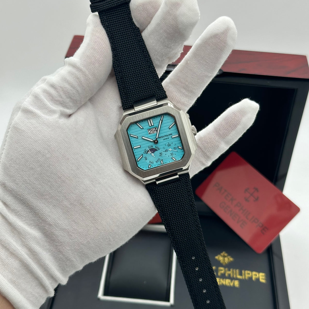 Patek Philippe Cubitus Annual Calendar – Turquoise Dial on Fabric Stra ...