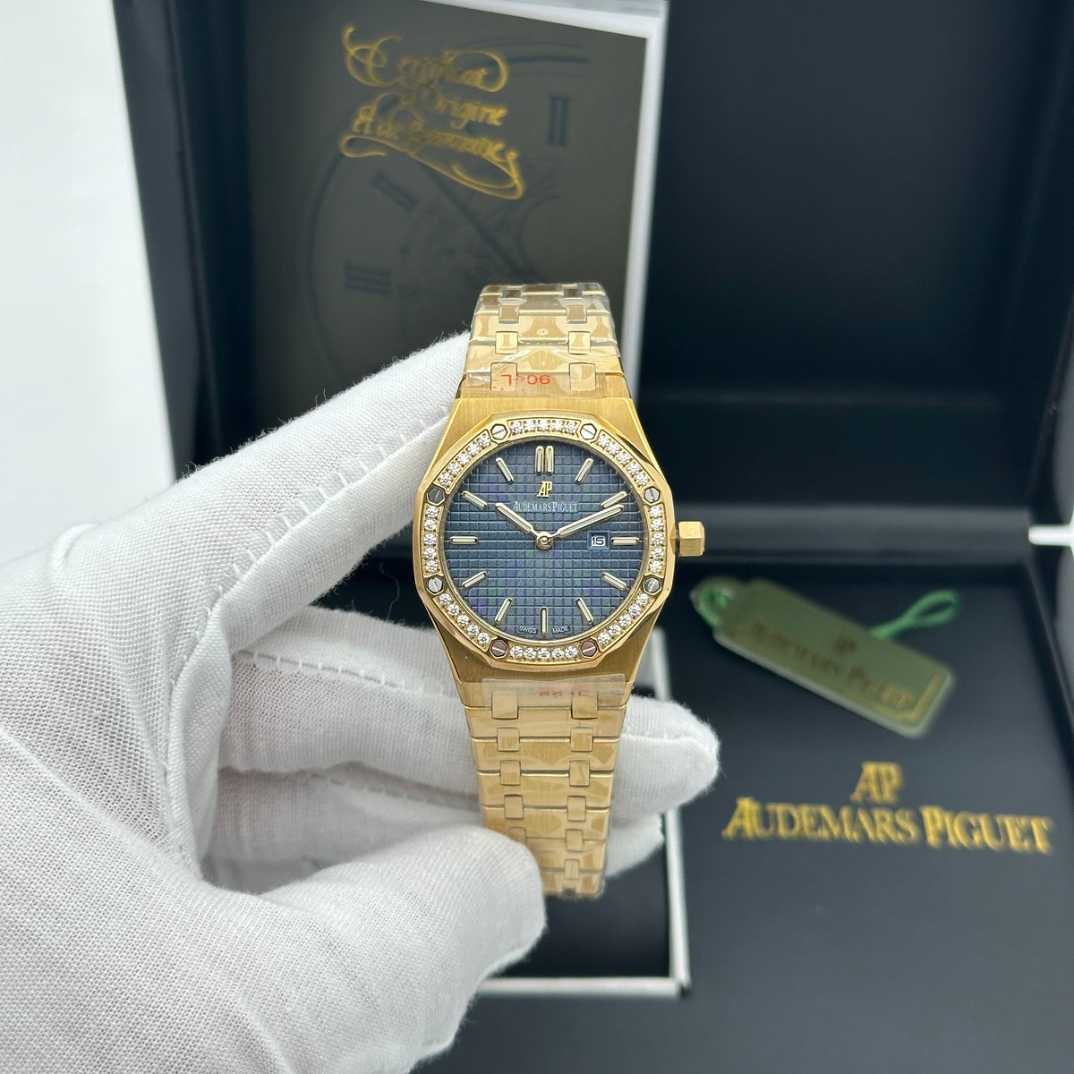 Audemars Piguet Royal Oak 33mm Stainless Steel / Rose Gold Blue Dial ...