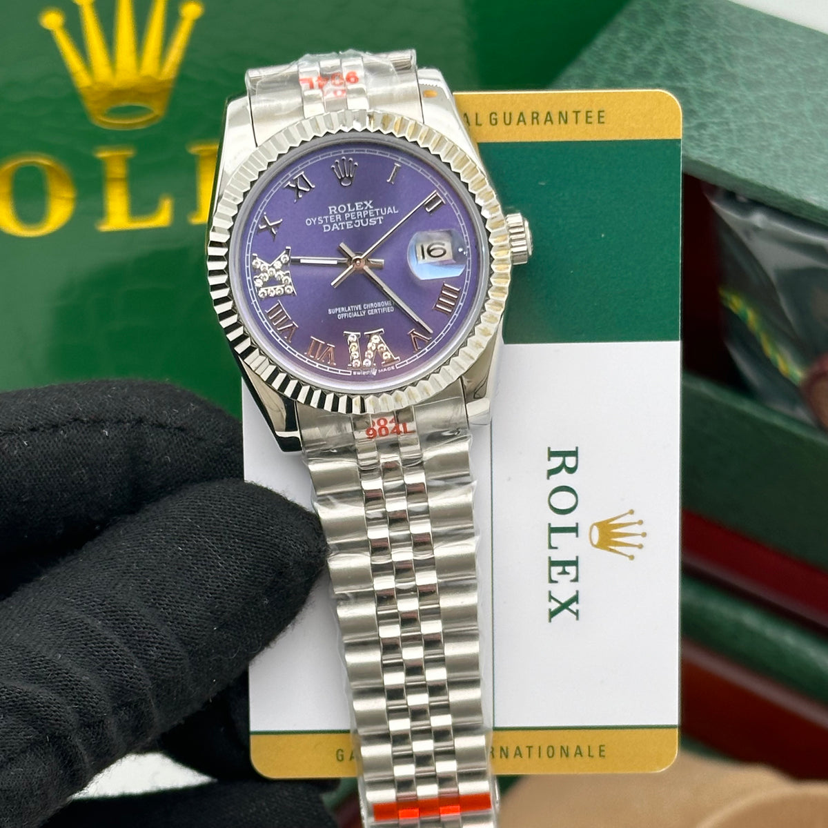 Rolex Datejust 36mm Roman Purple Dial — Mr Lilac Leather