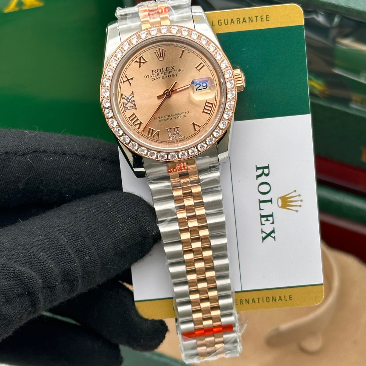 Rolex Datejust Two-Tone 36mm Roman Rose Gold Dial — Mr Lilac Leather