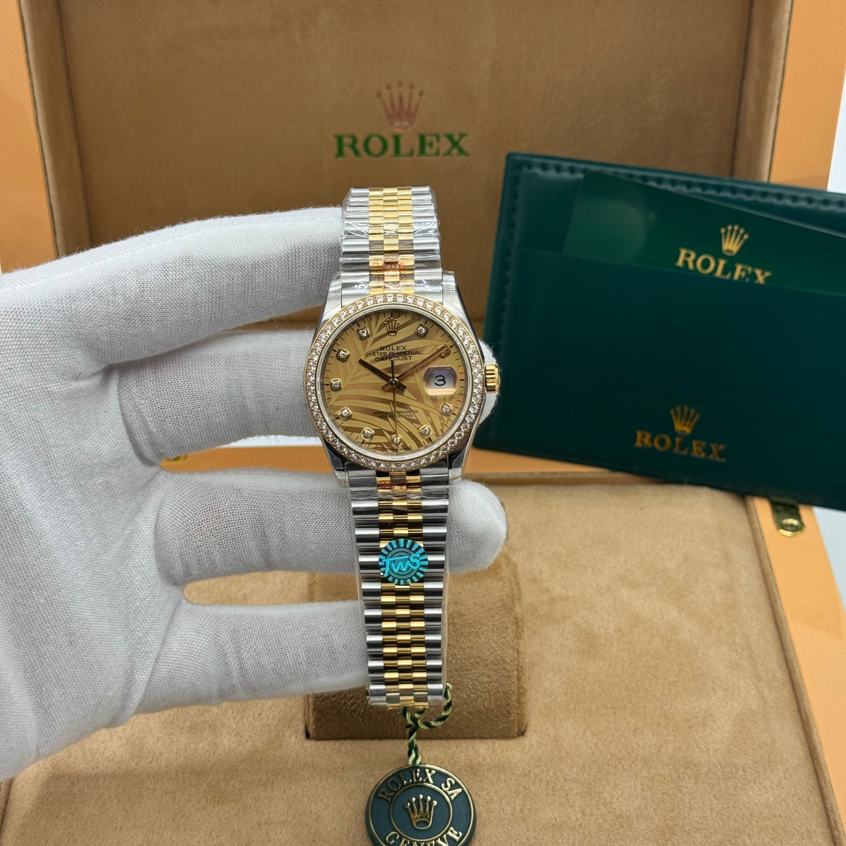 Rolex DateJust - Two Tone Jubilee, Gold Pattern Dial & Diamond Style B ...