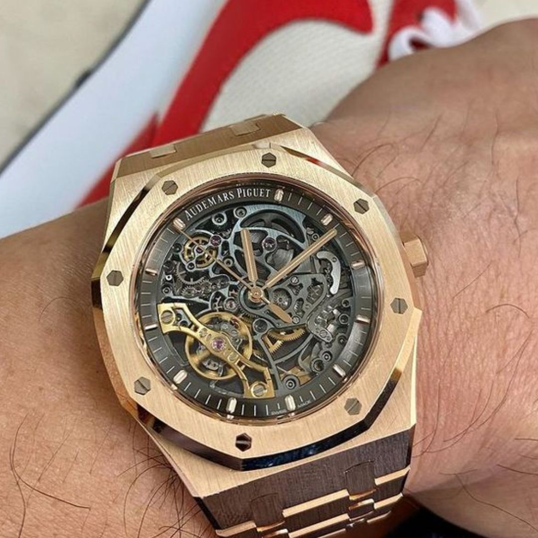 Audemars Piguet] Royal Oak Open Work Rose Gold — Mr Lilac Leather