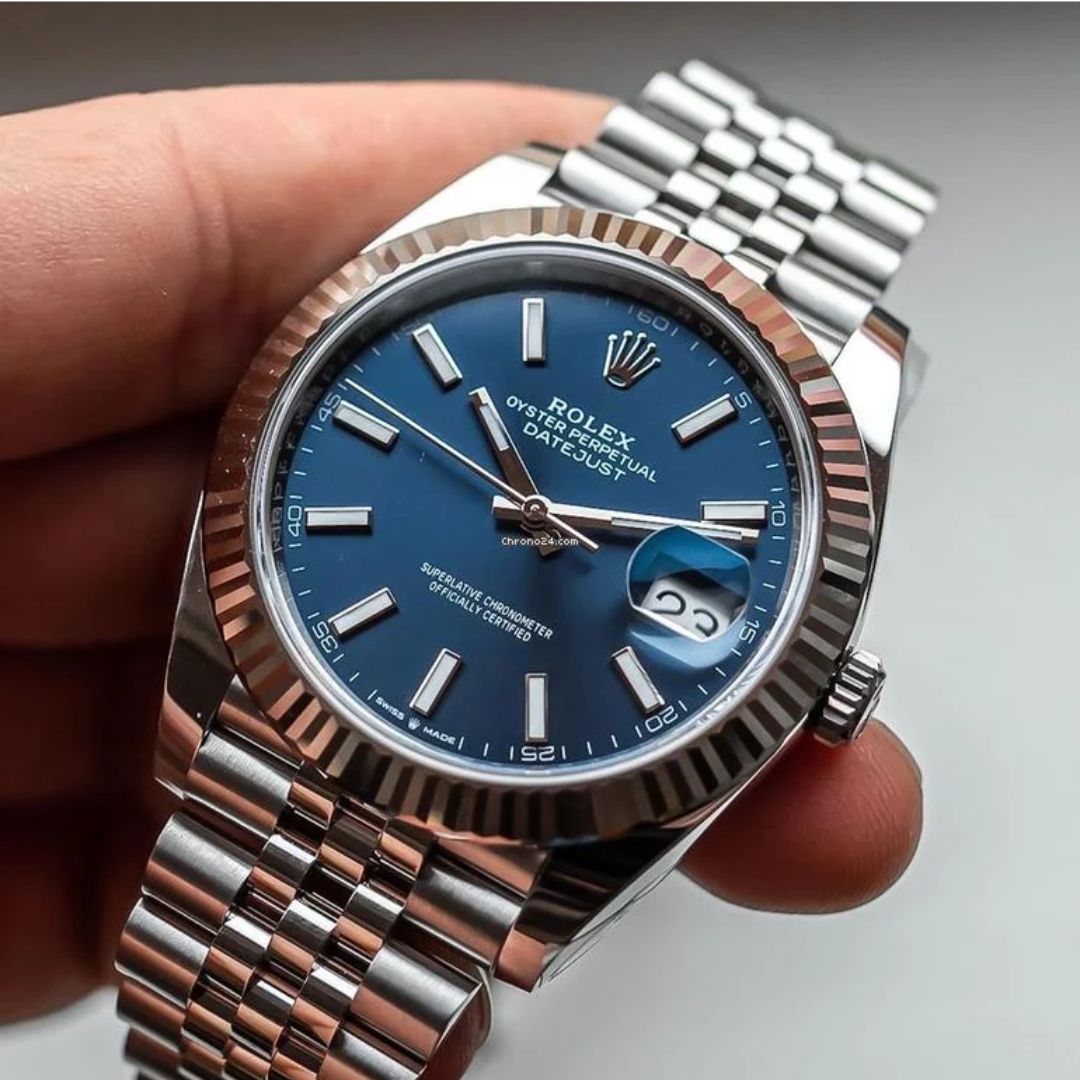 Rolex Datejust 41 mm Blue Dial (5A+) — Mr Lilac Leather