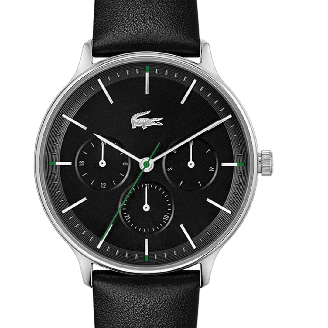 Lacoste Men's Black Dial Black Leather Watch - 2011226 - Authentic — Mr ...
