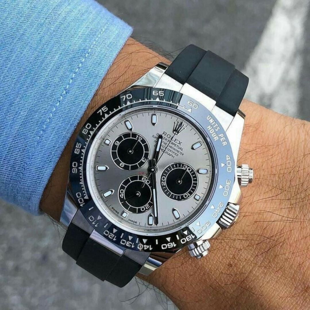 Rolex Daytona Leather Watch Band Rubber 40mm (5A+) — Mr Lilac Leather
