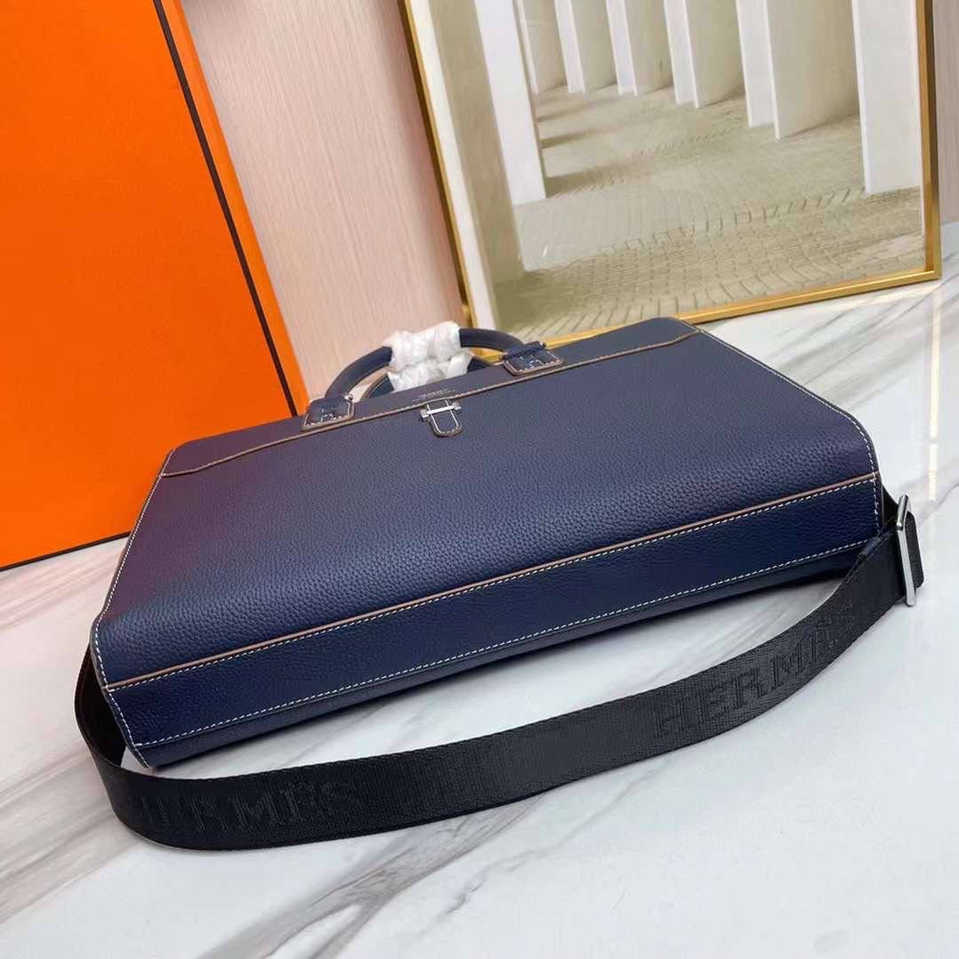 Hermès Genuine Leather Laptop Bag — Mr Lilac Leather