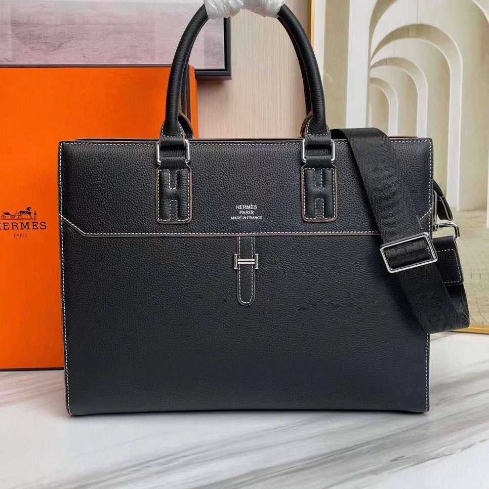 Hermès Genuine Leather Laptop Bag — Mr Lilac Leather
