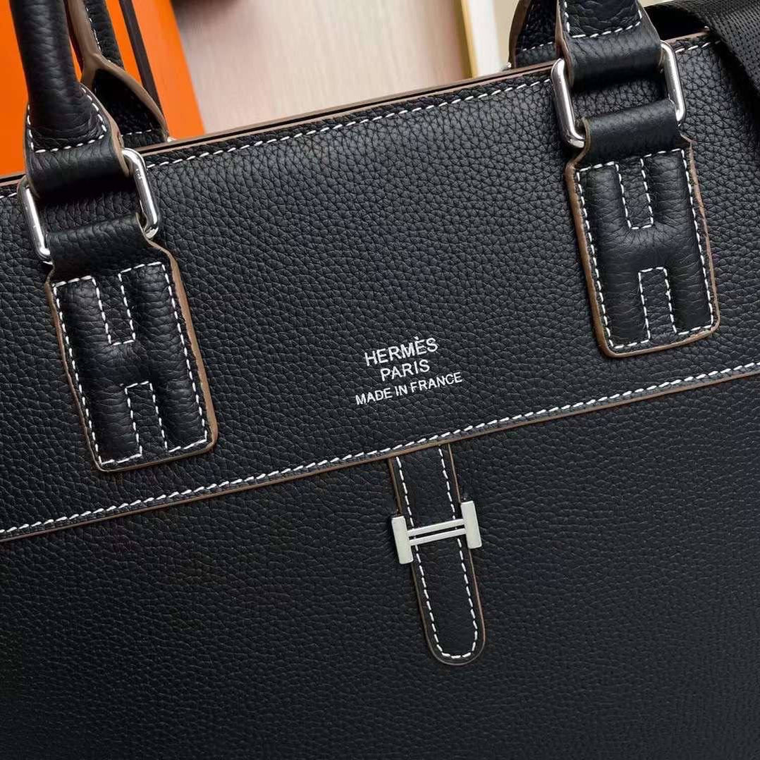Hermès Genuine Leather Laptop Bag — Mr Lilac Leather