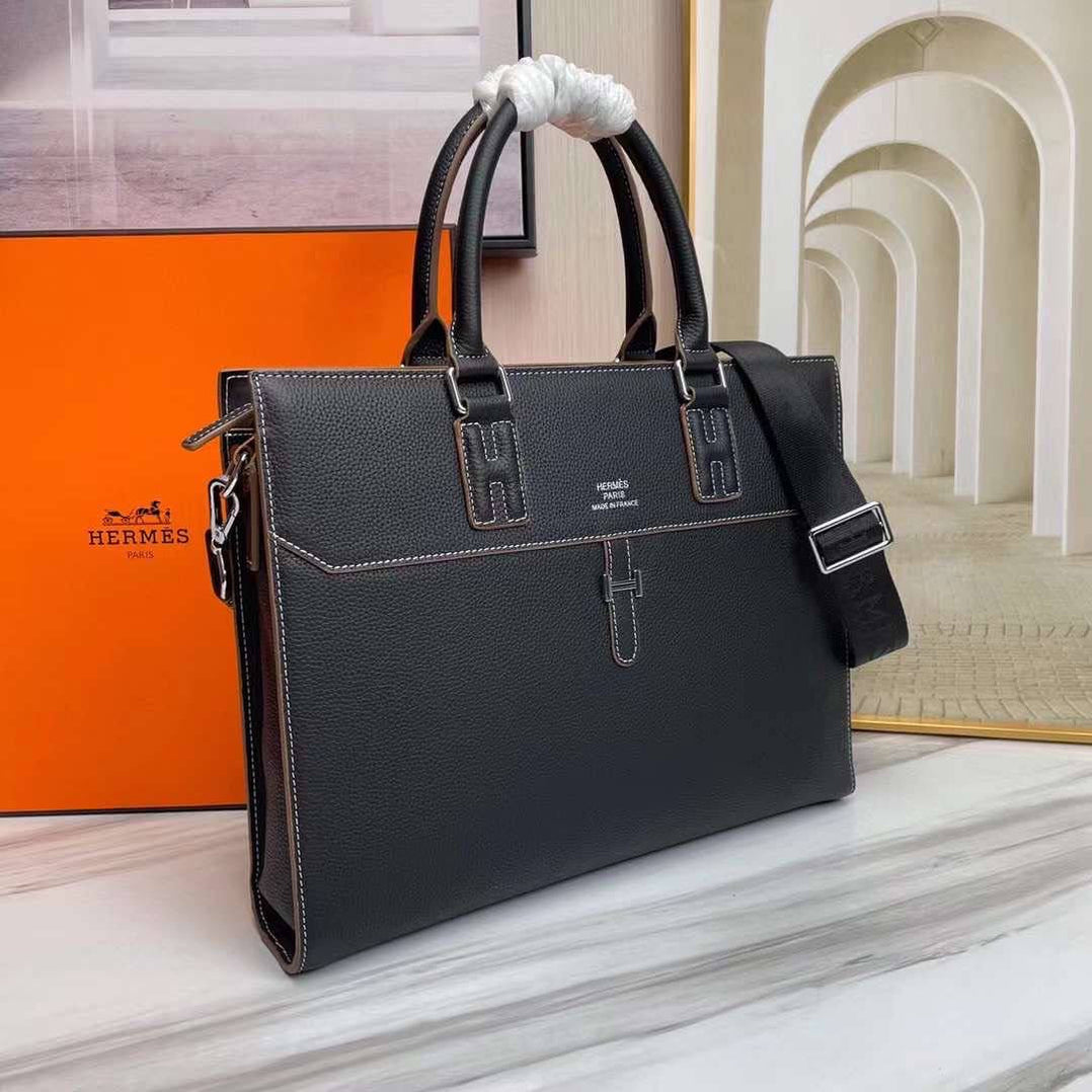 Hermès Genuine Leather Laptop Bag — Mr Lilac Leather
