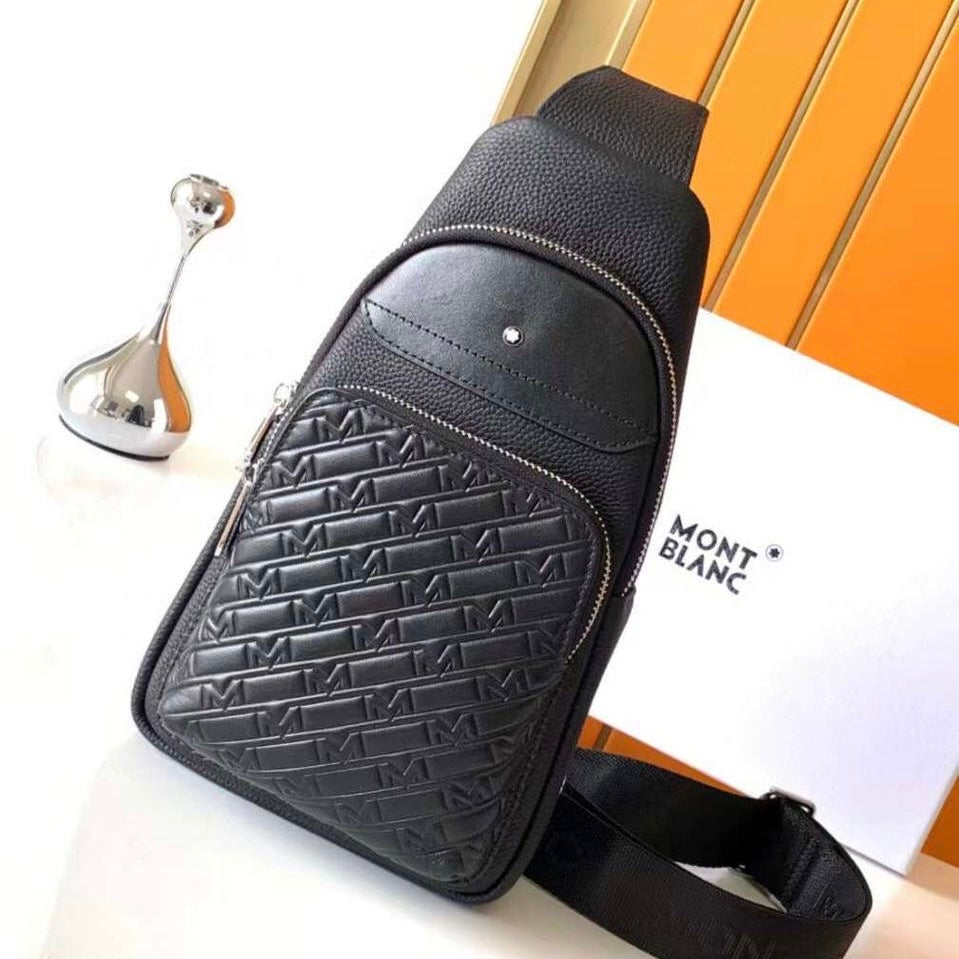 Montblanc Genuine Leather Chest Bag — Mr Lilac Leather