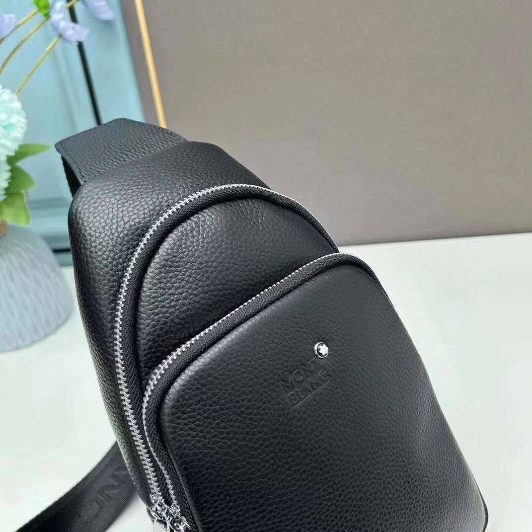 Montblanc Genuine Leather Chest Bag — Mr Lilac Leather